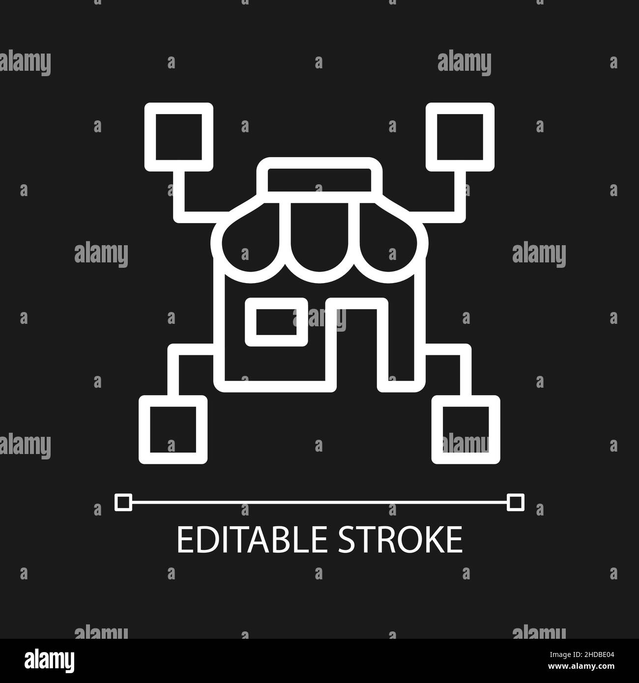 Retail business data mining white linear pixel perfect icon for dark theme Stock Vector Image ...