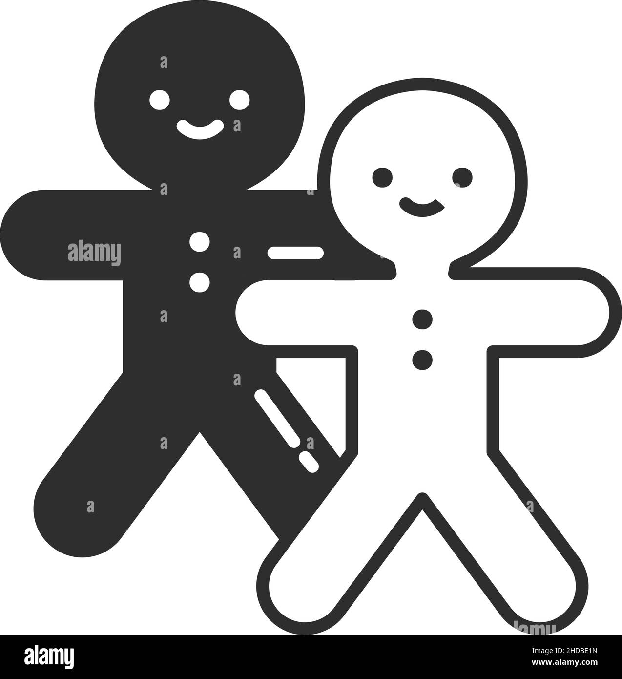 Gingerbread man biscuit Black and White Stock Photos & Images - Alamy