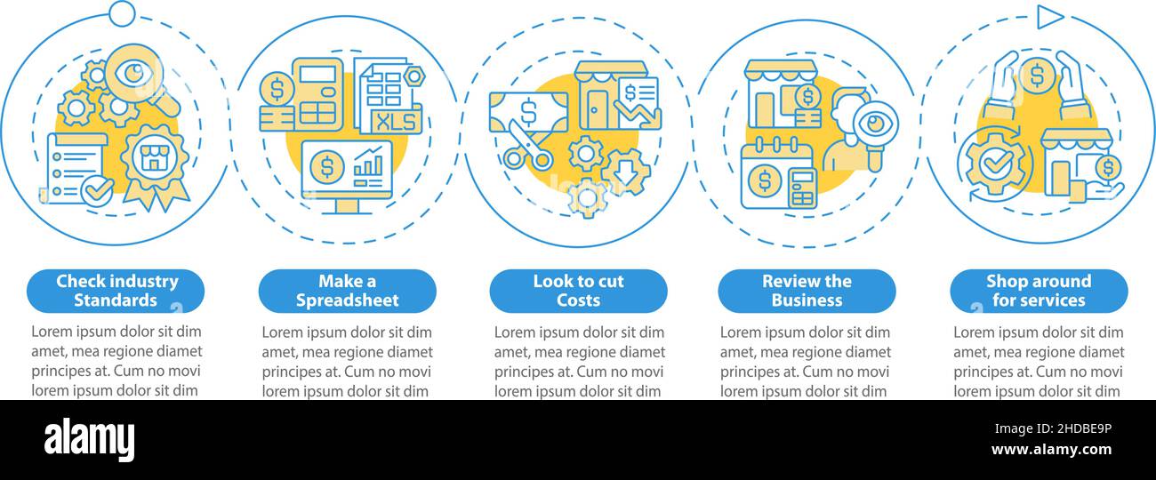 Budgeting for small business blue circle infographic template Stock ...