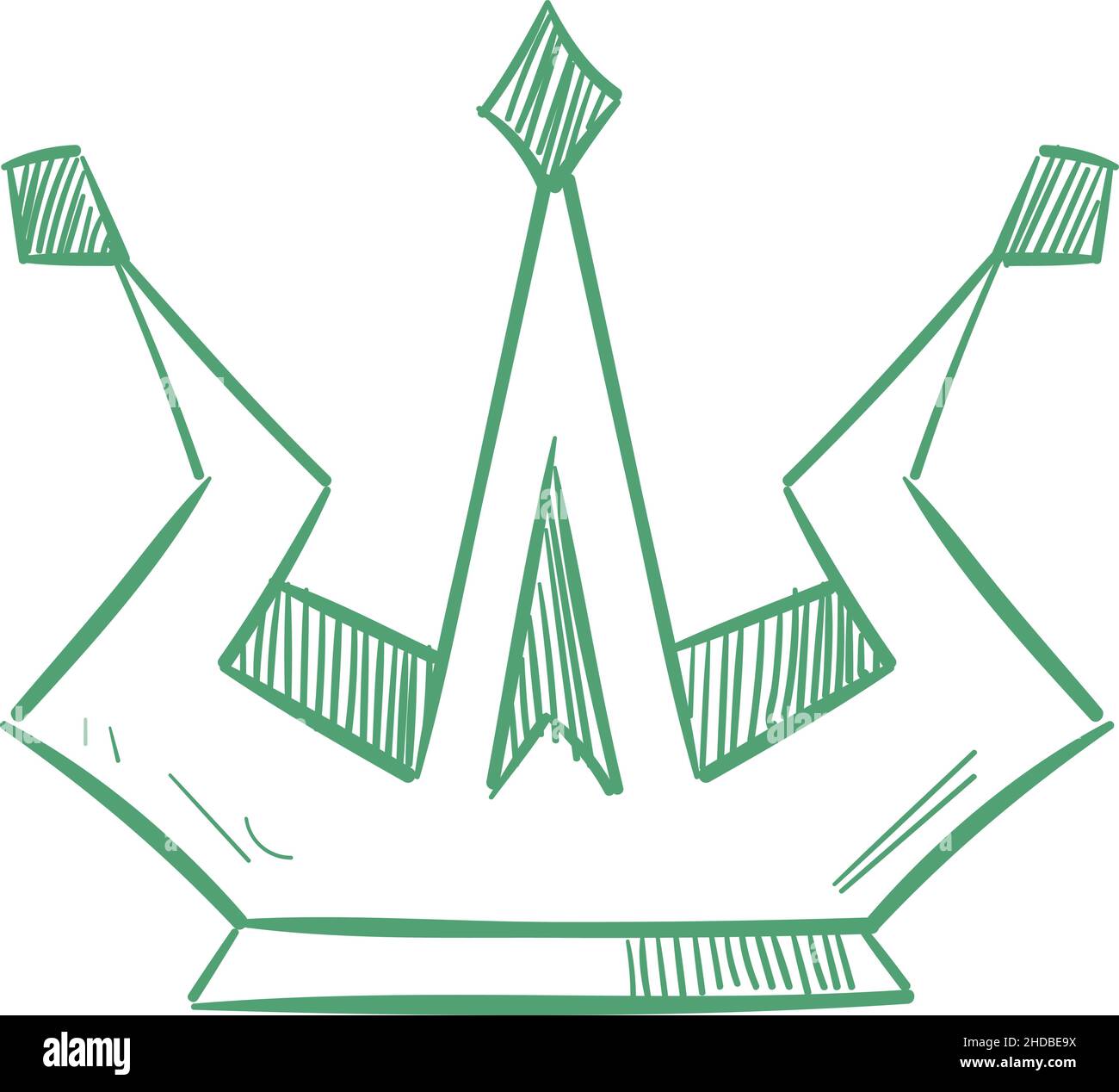 Funny crown in hand drawn style. Royal symbol Stock Vector Image & Art ...