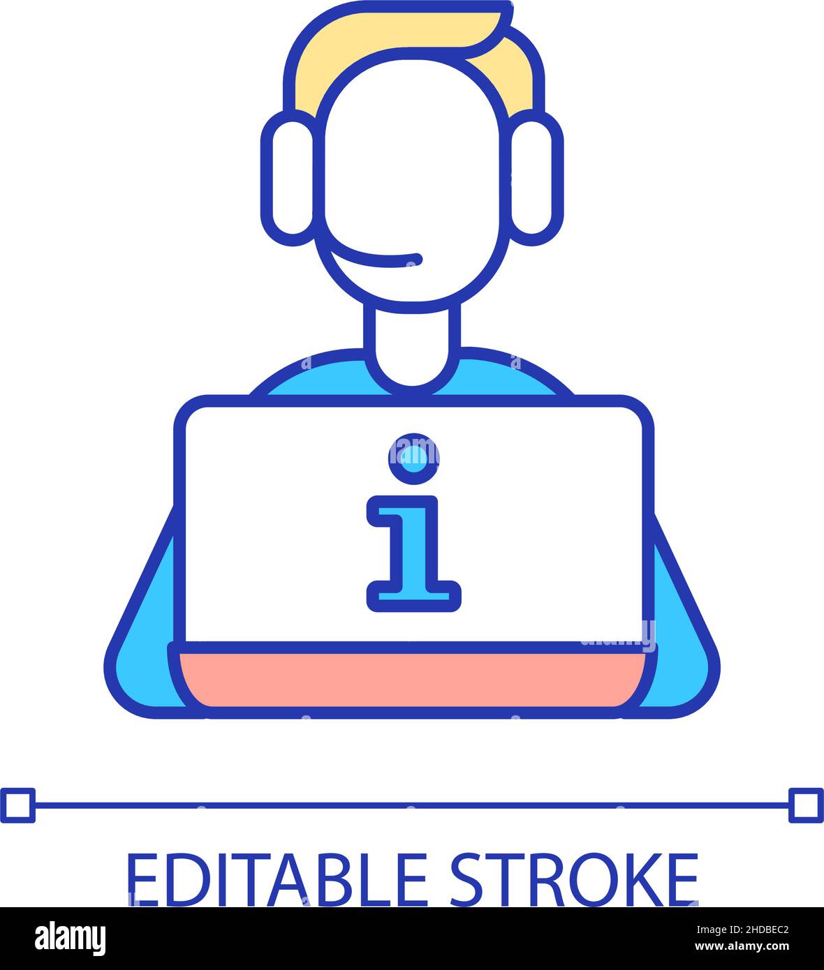 Customer support agent RGB color icon Stock Vector Image & Art - Alamy