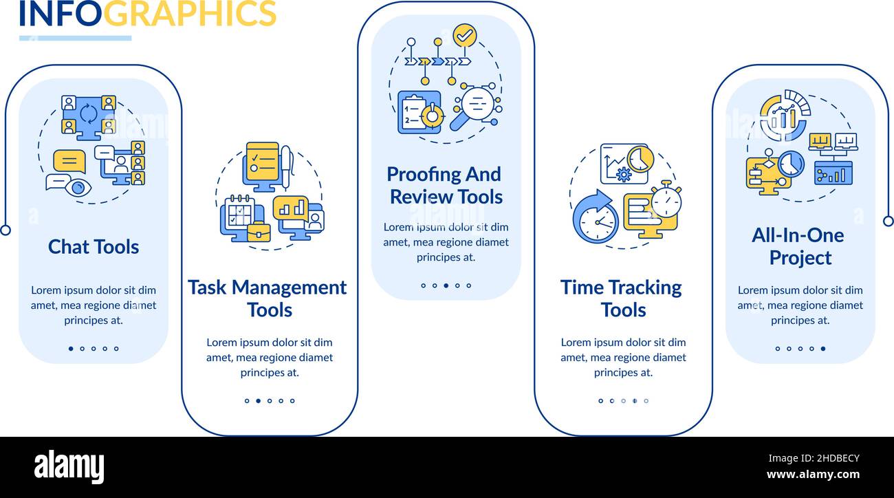 Essential business tools rectangle infographic template Stock Vector ...