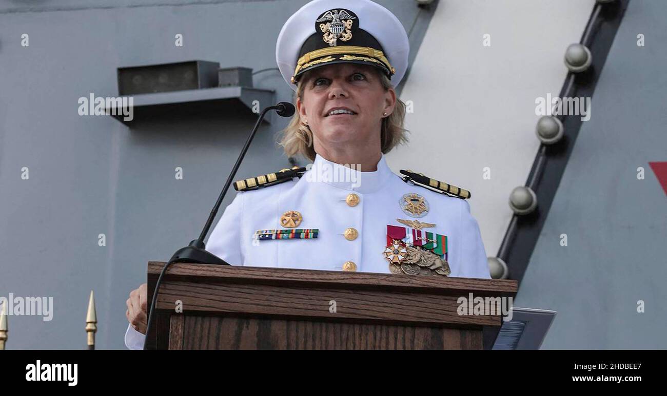 Captain Amy Bauernschmidt, incoming commanding officer of the aircraft ...