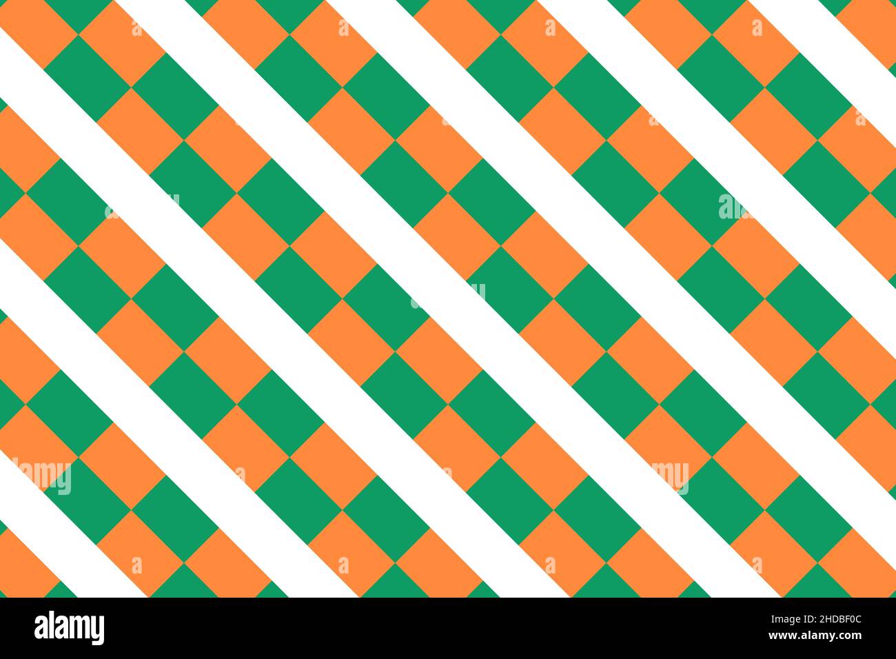 Geometric pattern in the colors of the national flag of Ireland. The ...