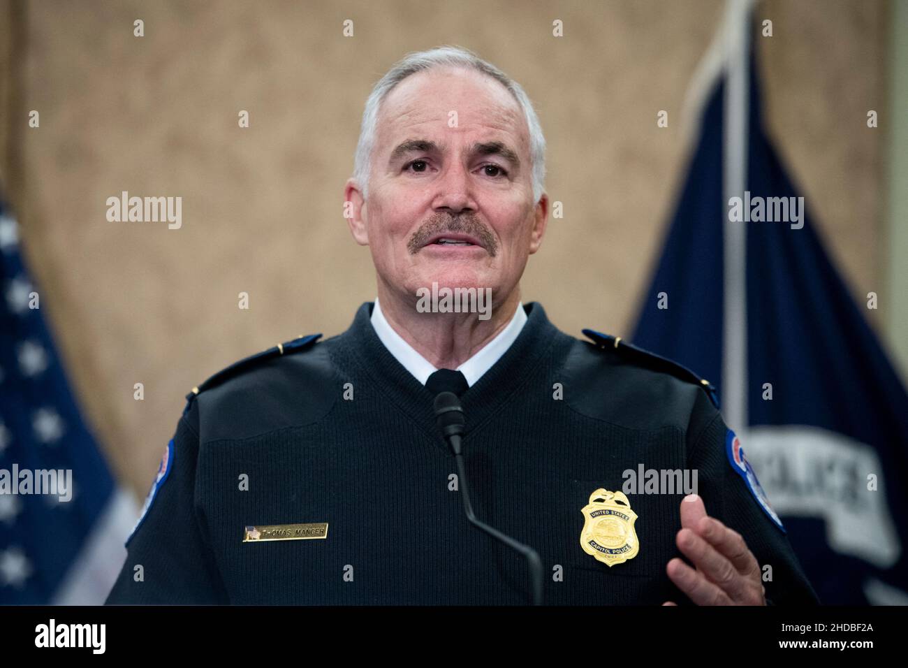 United States Capitol Police Chief J. Thomas Manger offers remarks ...