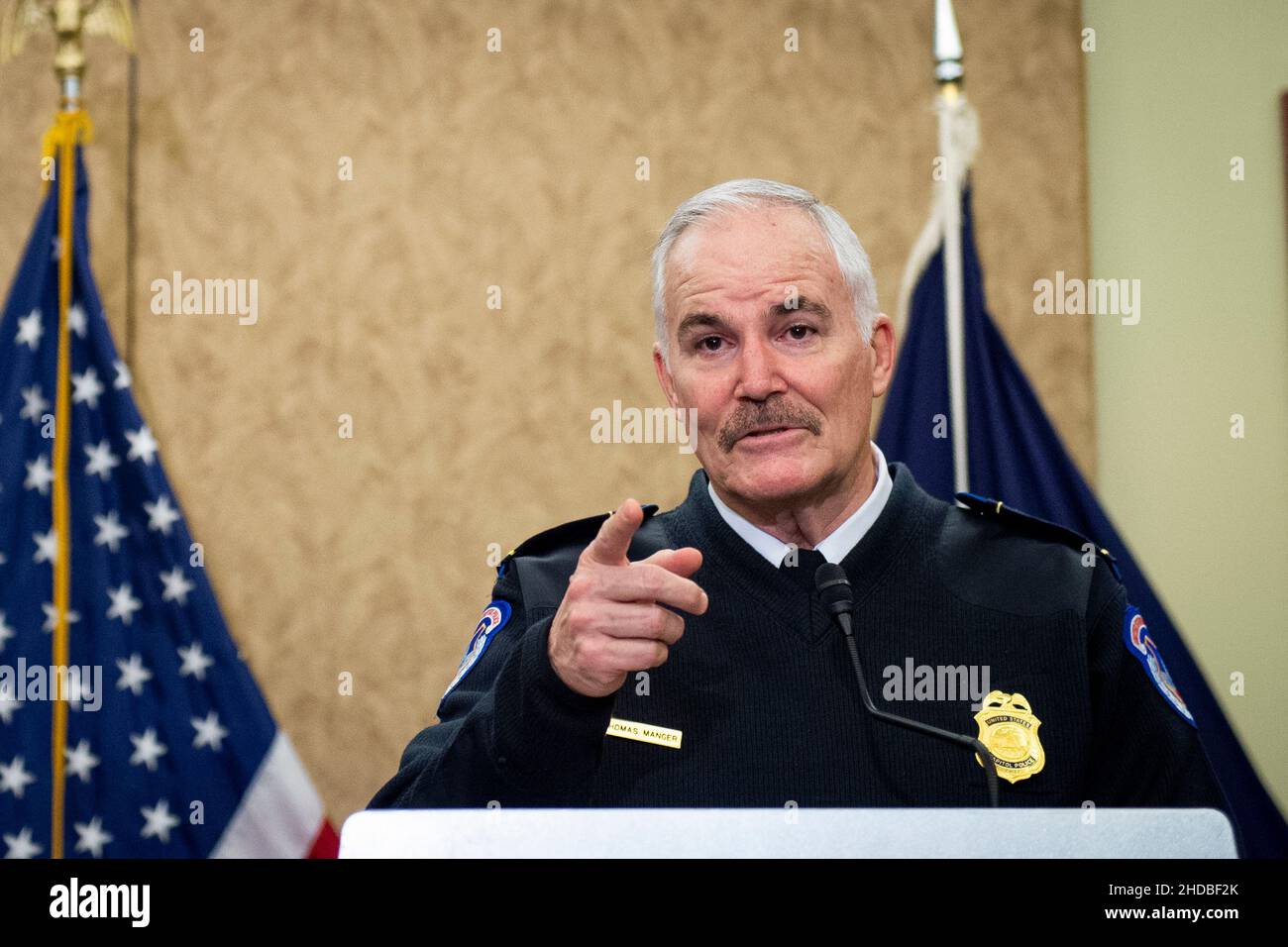 United States Capitol Police Chief J. Thomas Manger offers remarks ...