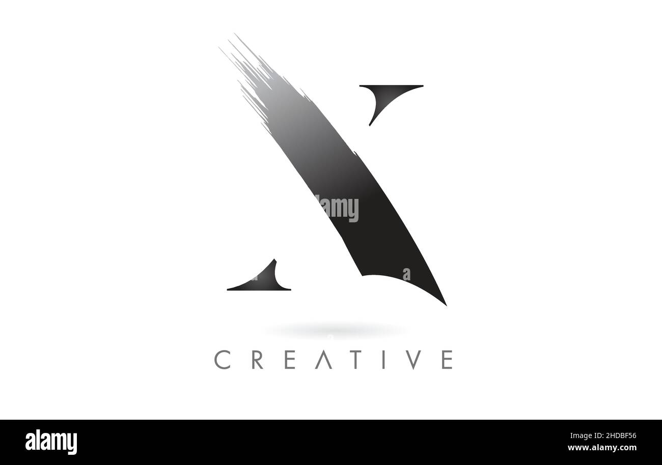 Artistic X Brush Stroke Letter Design Logo Icon Vector. Elegant ...