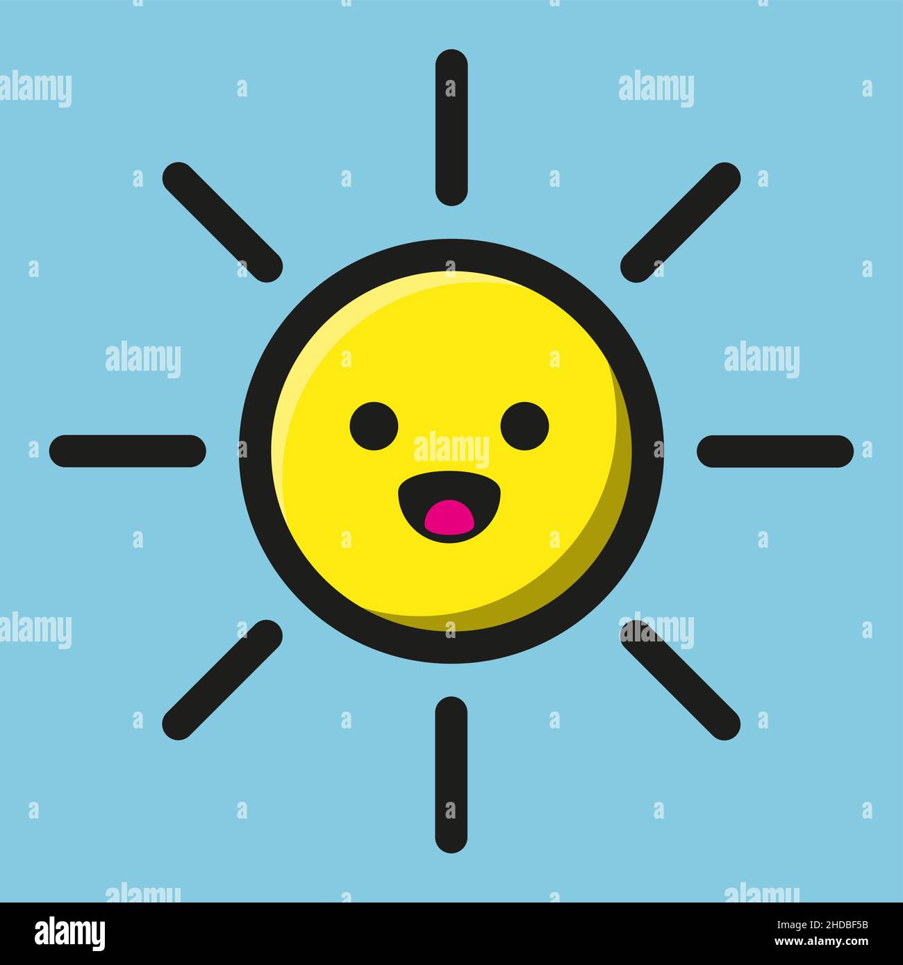 Warm sun cute character Stock Vector Images - Alamy
