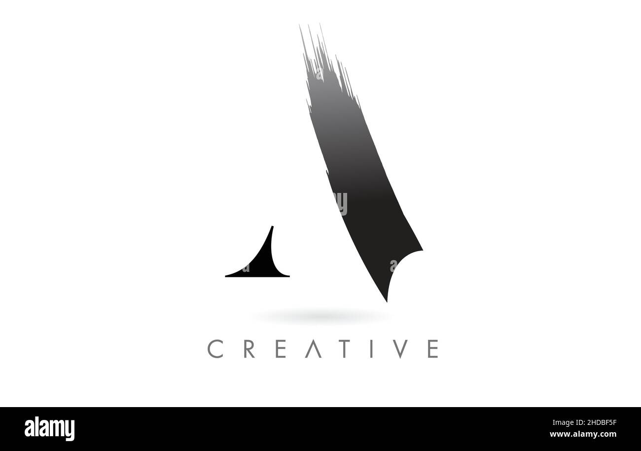Artistic A Brush Stroke Letter Design Logo Icon Vector. Elegant ...
