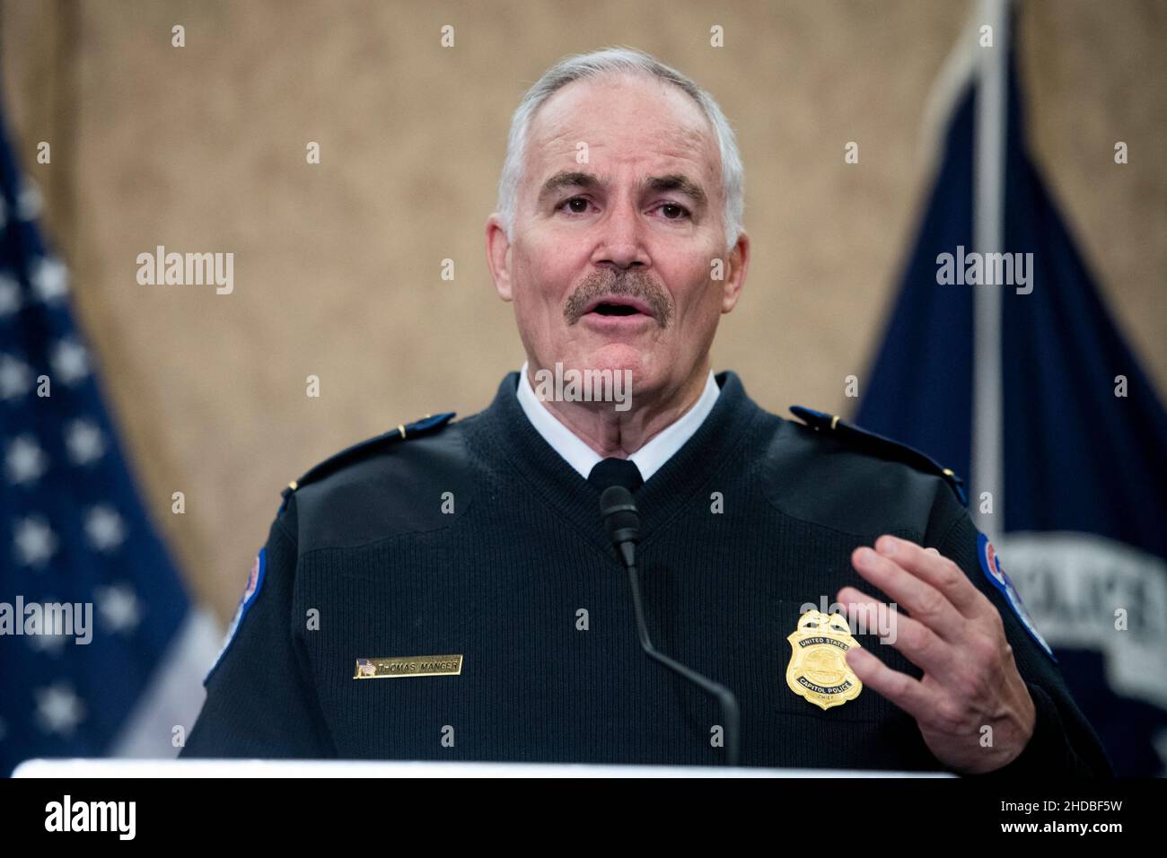 United States Capitol Police Chief J. Thomas Manger offers remarks ...