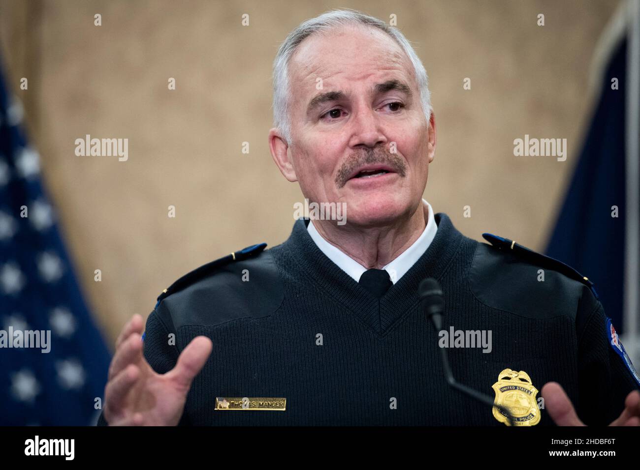 United States Capitol Police Chief J. Thomas Manger offers remarks ...