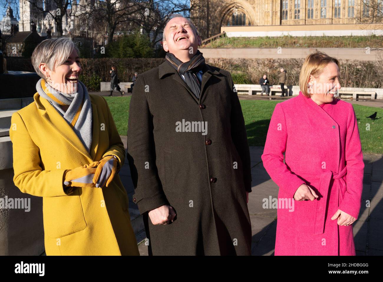 Liberal Democrats' leader Ed Davey (centre) and Deputy leader, Daisy ...