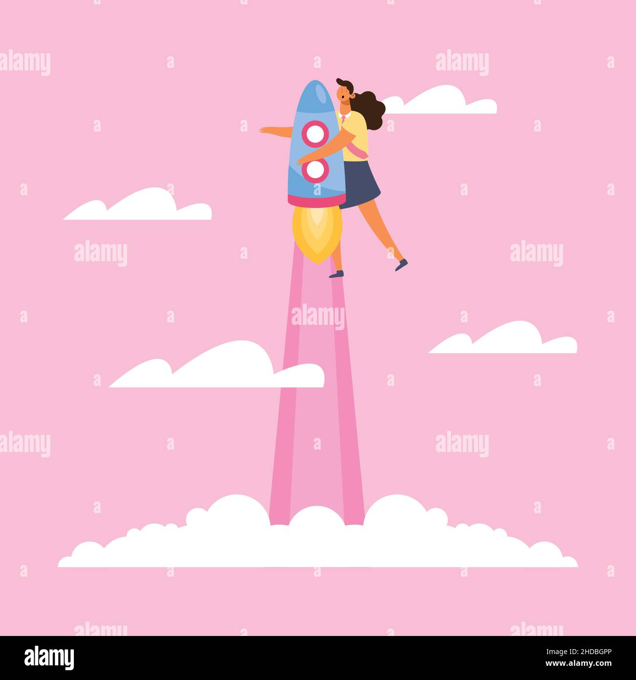 woman in rocket launcher scene Stock Vector Image & Art - Alamy