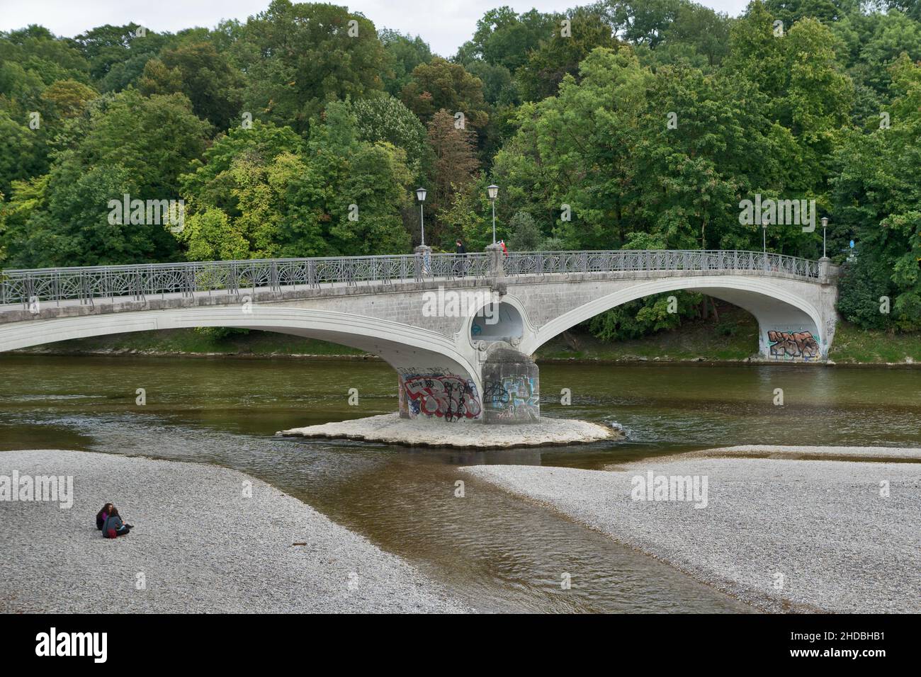 Munich, Germany: historical bridge over the Isar river Stock Photo - Alamy