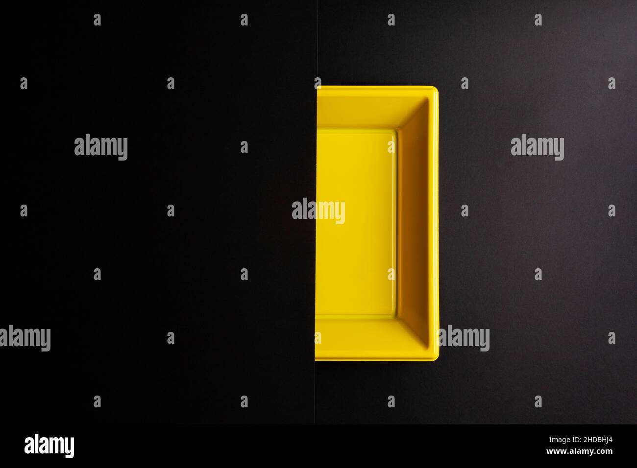 Clean and minimalist yellow color design with black background Stock ...