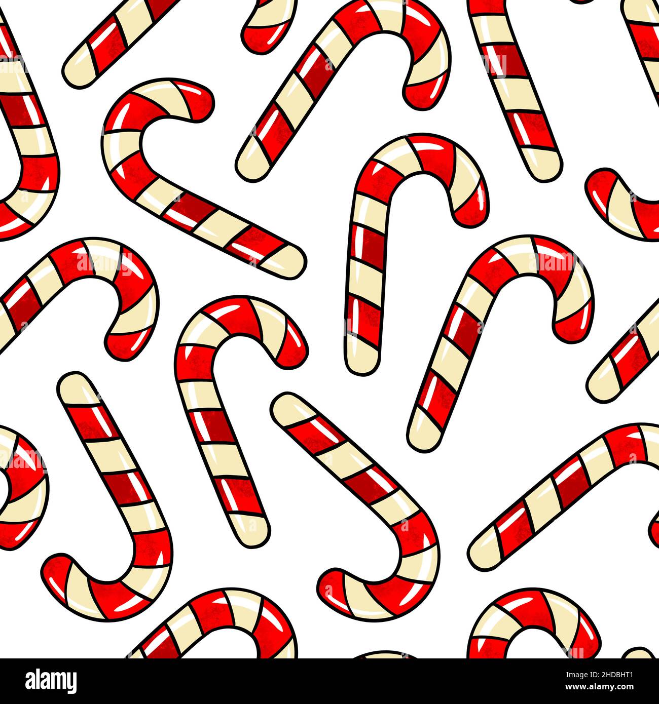 Seamless raster pattern candy lollipop red candy cane with white ...