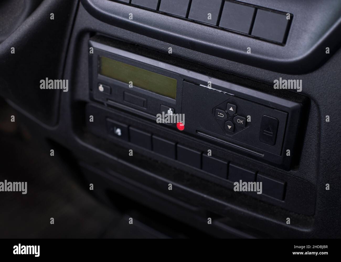 Digital tachograph in a van from an angle Stock Photo - Alamy