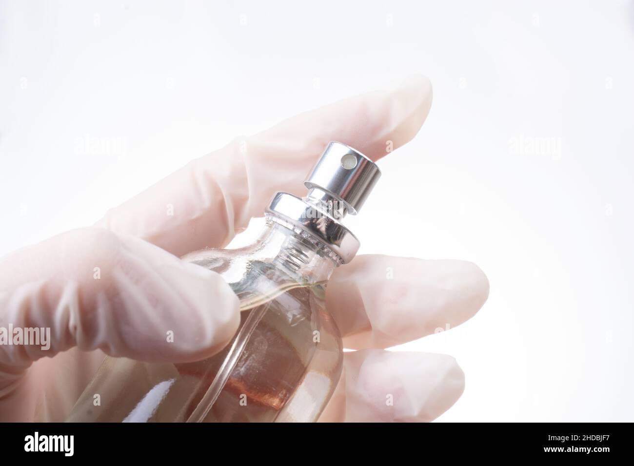 Spray antibacterial or cleaning solution from sprayer bottle ...