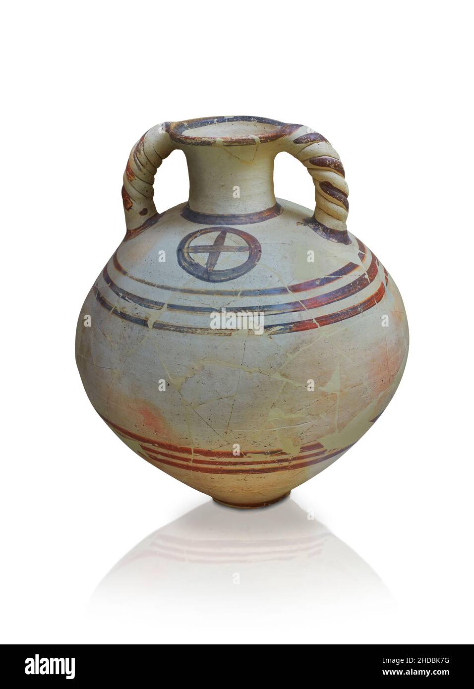 Mycenaean pottery amphora with a linear B sign, 1250 -1180 BC . Mycenae ...