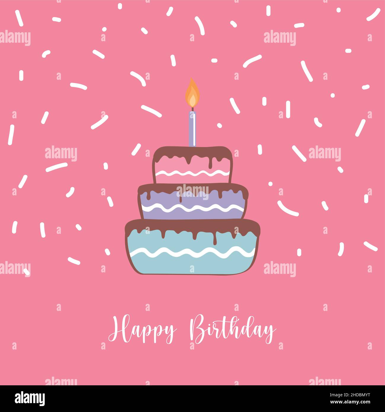 Happy birthday card cake invitation hi-res stock photography and images ...