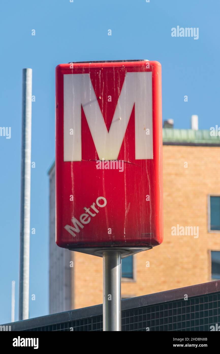Helsinki, Finland - August 5, 2021: Metro station icon with official ...