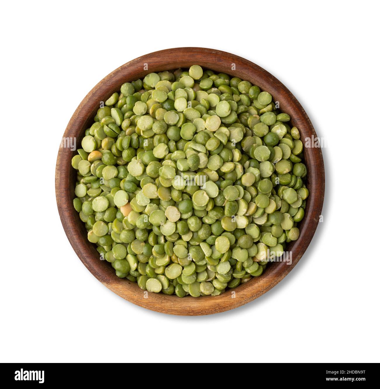 Raw dried green peas in a bowl isolated over white background Stock ...