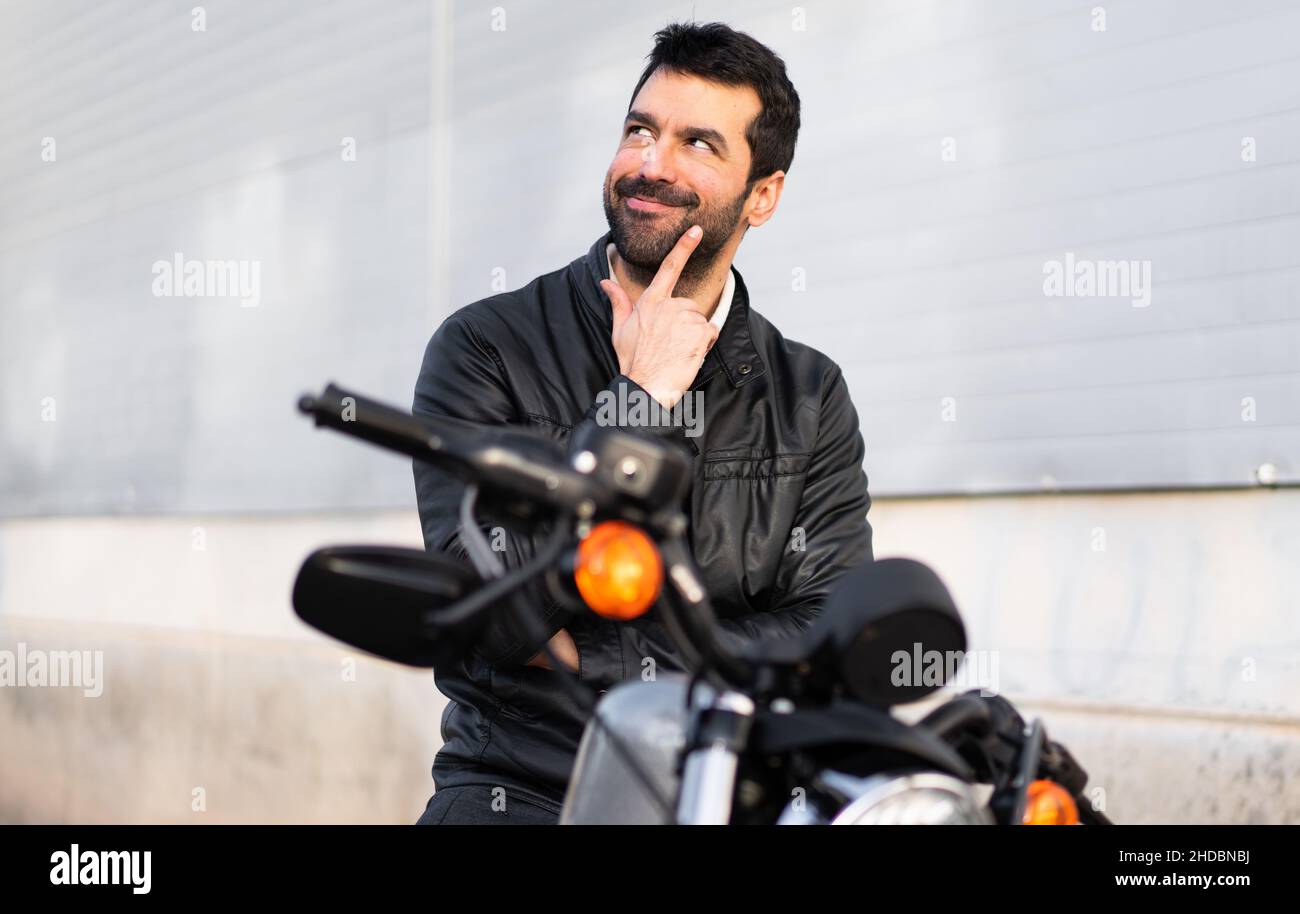 Think bike think biker hi-res stock photography and images - Alamy