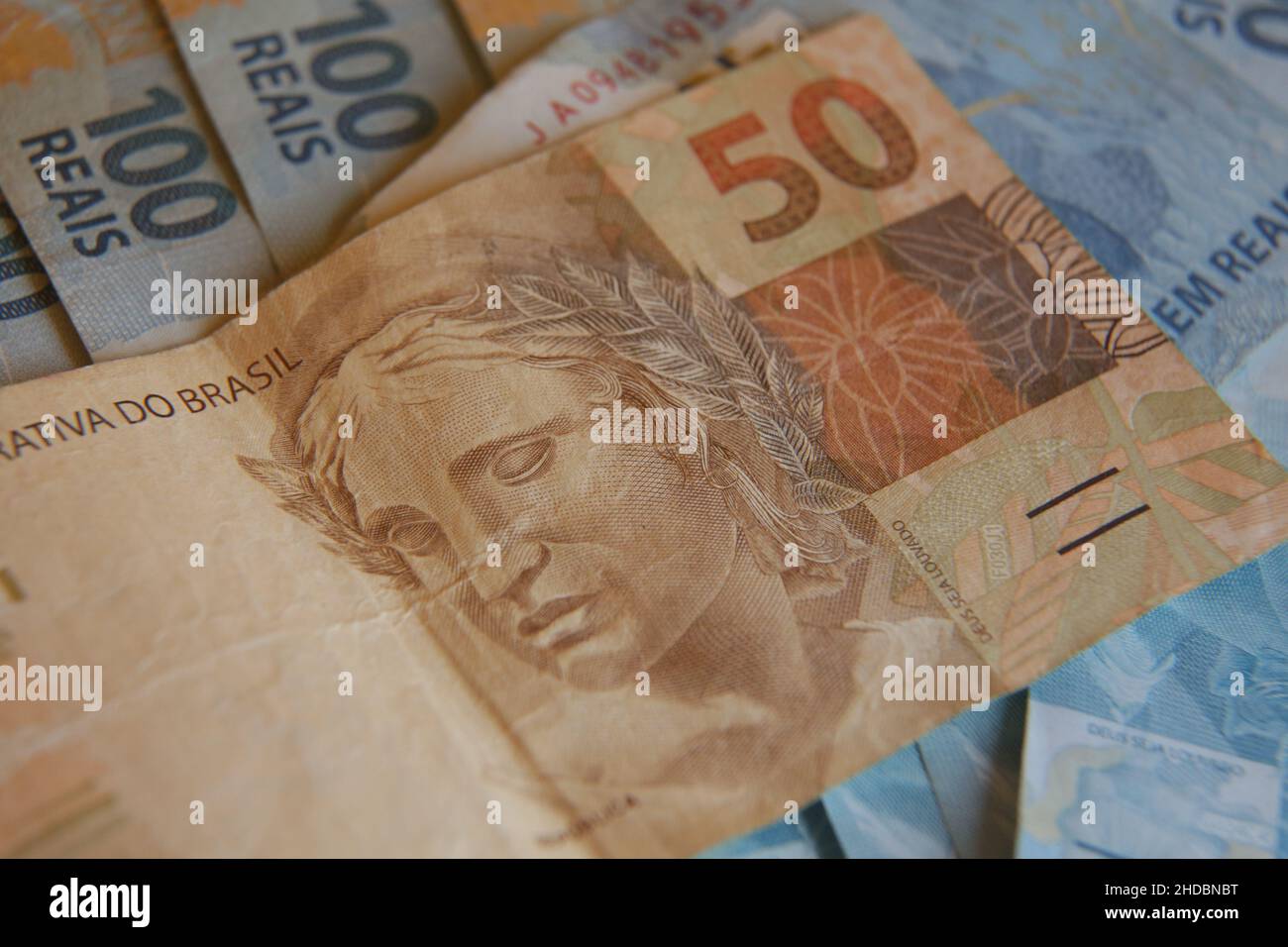 salvador, bahia, brazil - january 5, 2022: cedulas de real, currency ...