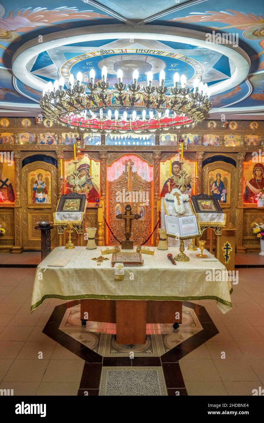 Vertical shot of an orthodox church behind the altar Stock Photo - Alamy