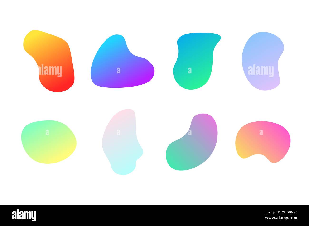 Vector abstract shapes with gradients on white background Stock Vector ...