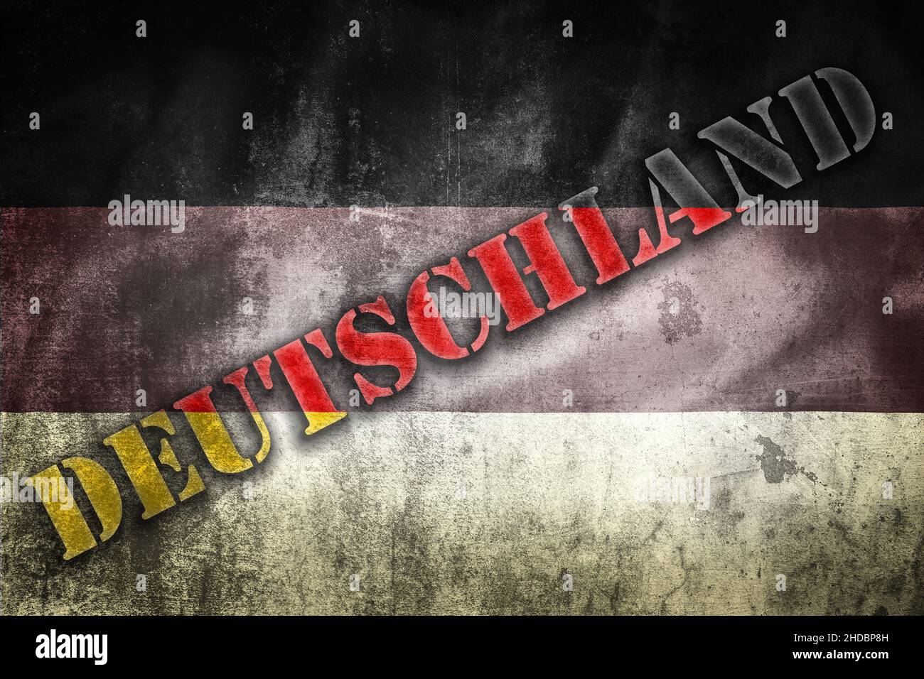 Germany color banner illustration on grunge black and white German flag ...