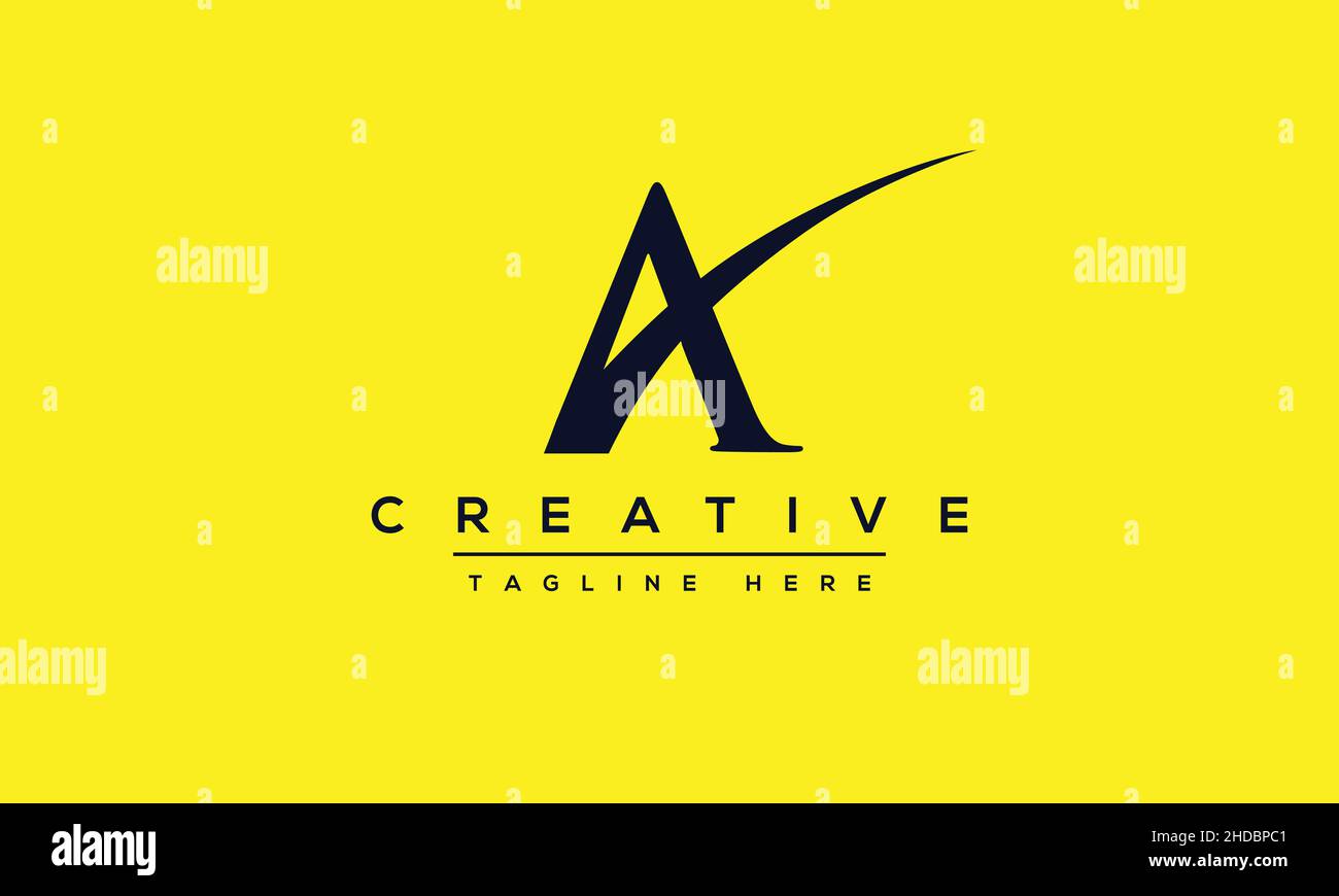 Unique modern minimalist creative letter A logo design. Vector icon ...