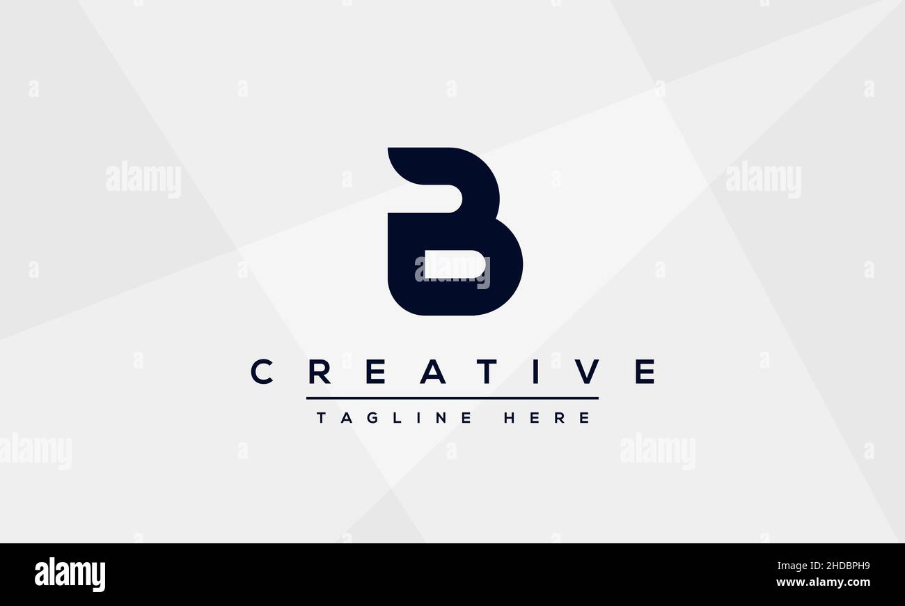 Modern abstract letter B logo design. Minimal B initial based icon. Initial BB vector Stock ...