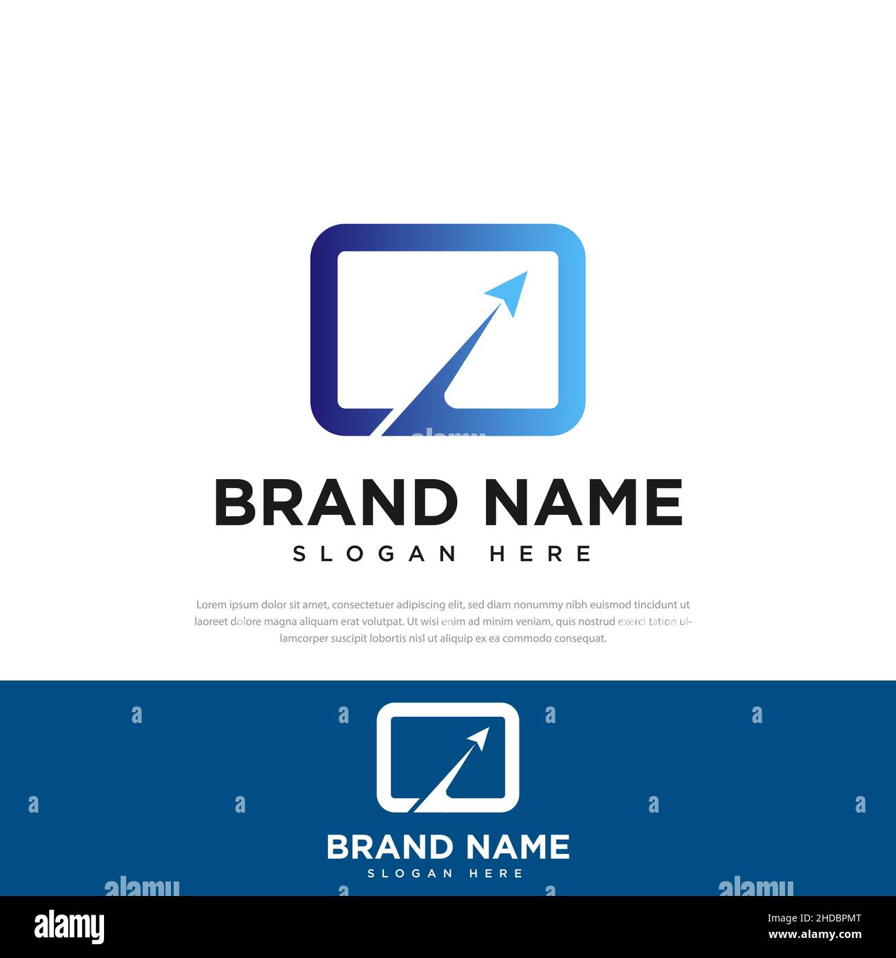 Vector box and up arrow logo combination. Unique packages, symbols ...