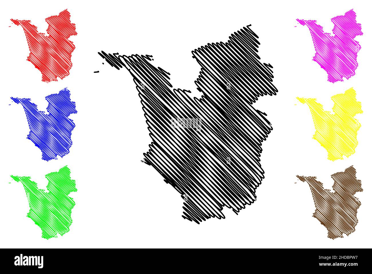 South Goa district (Goa State, Republic of India) map vector ...