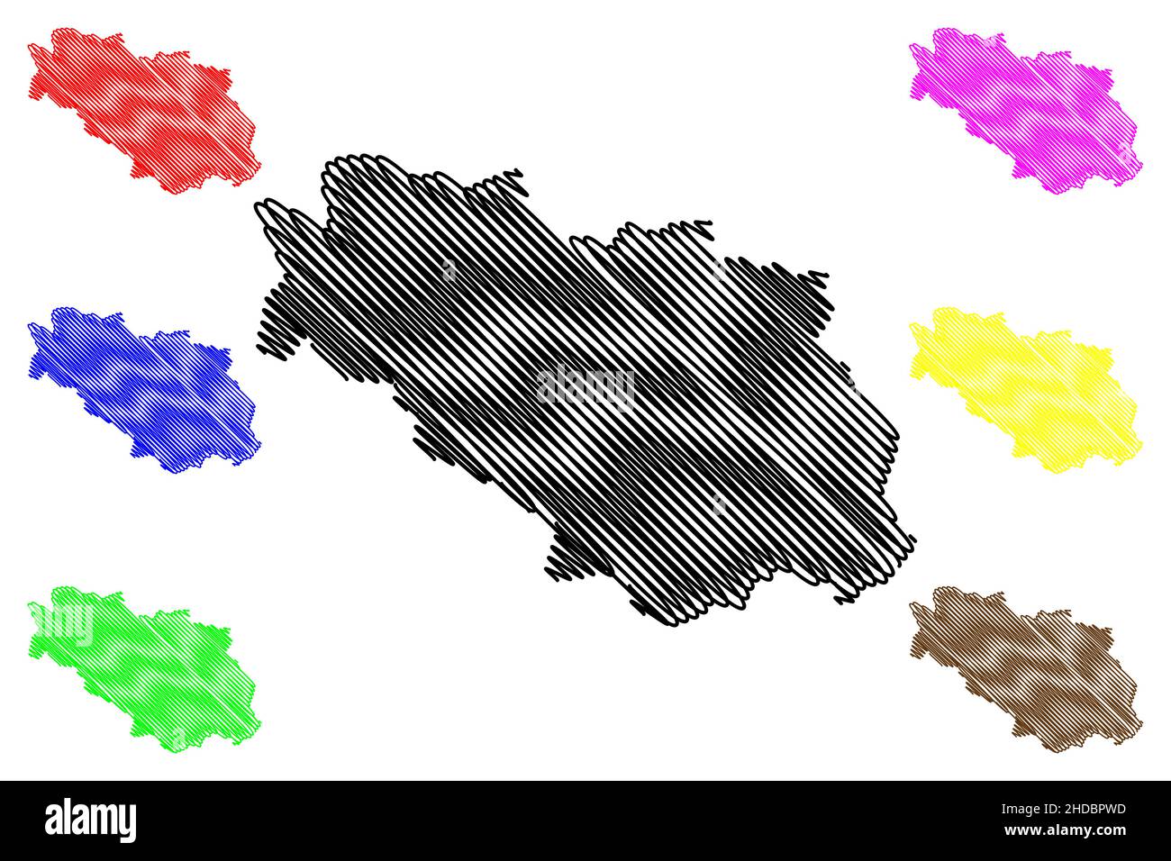 Sonipat district (Haryana State, Republic of India) map vector ...