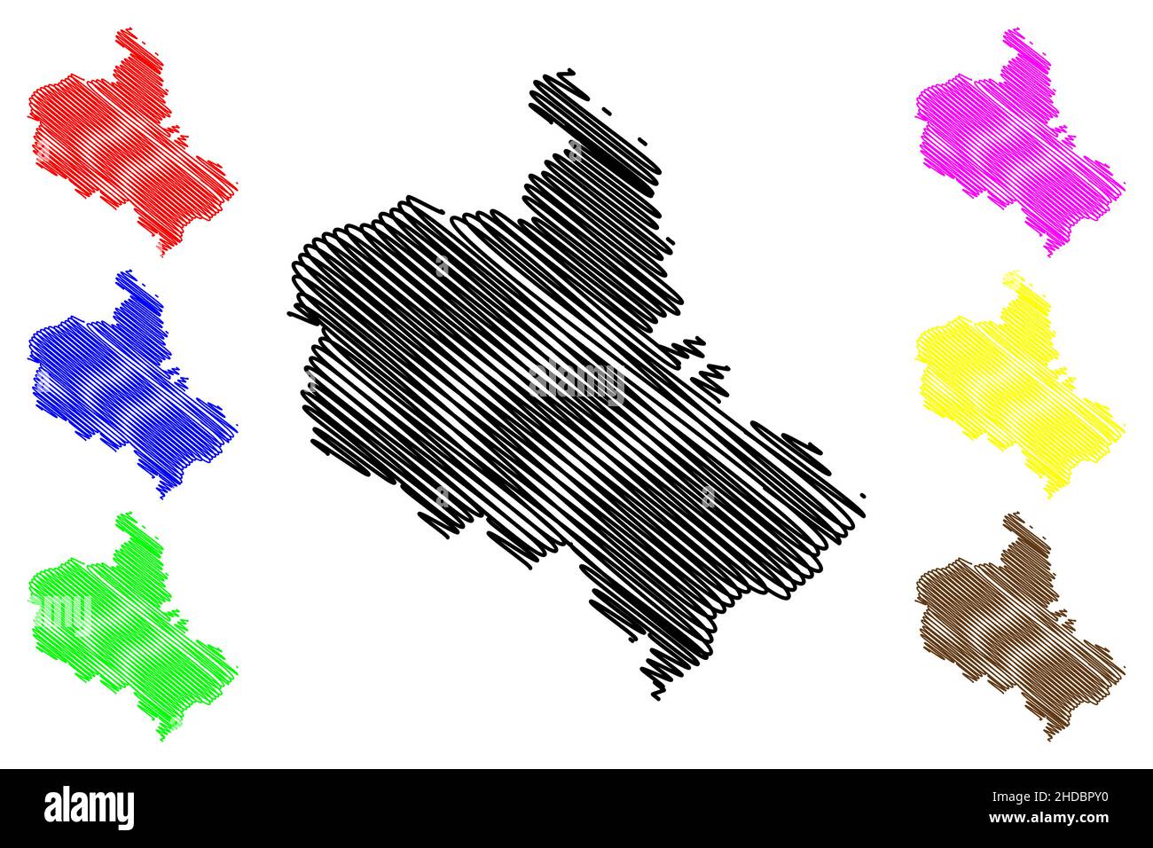 Solan district (Himachal Pradesh State, Republic of India) map vector ...