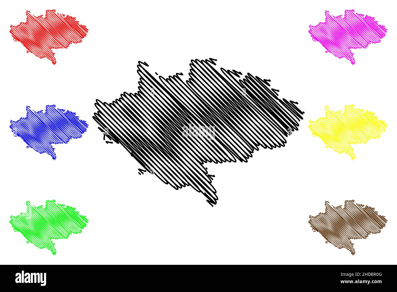 Siwan district (Bihar State, Saran division, Republic of India) map ...