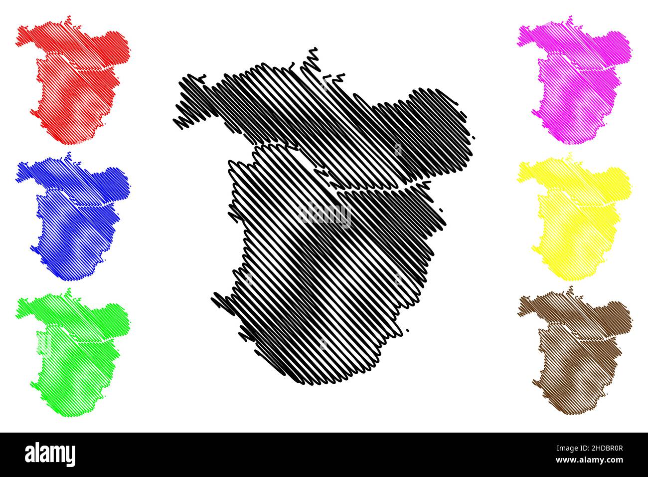 Sonbhadra district (Uttar Pradesh State, Republic of India) map vector ...