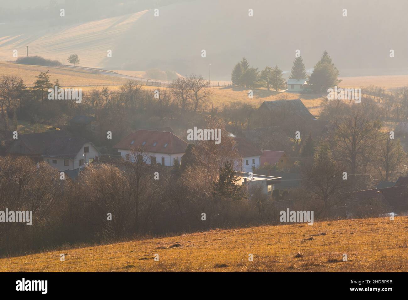 Folkusova village and rural landscape of Turiec region, Slovakia Stock ...