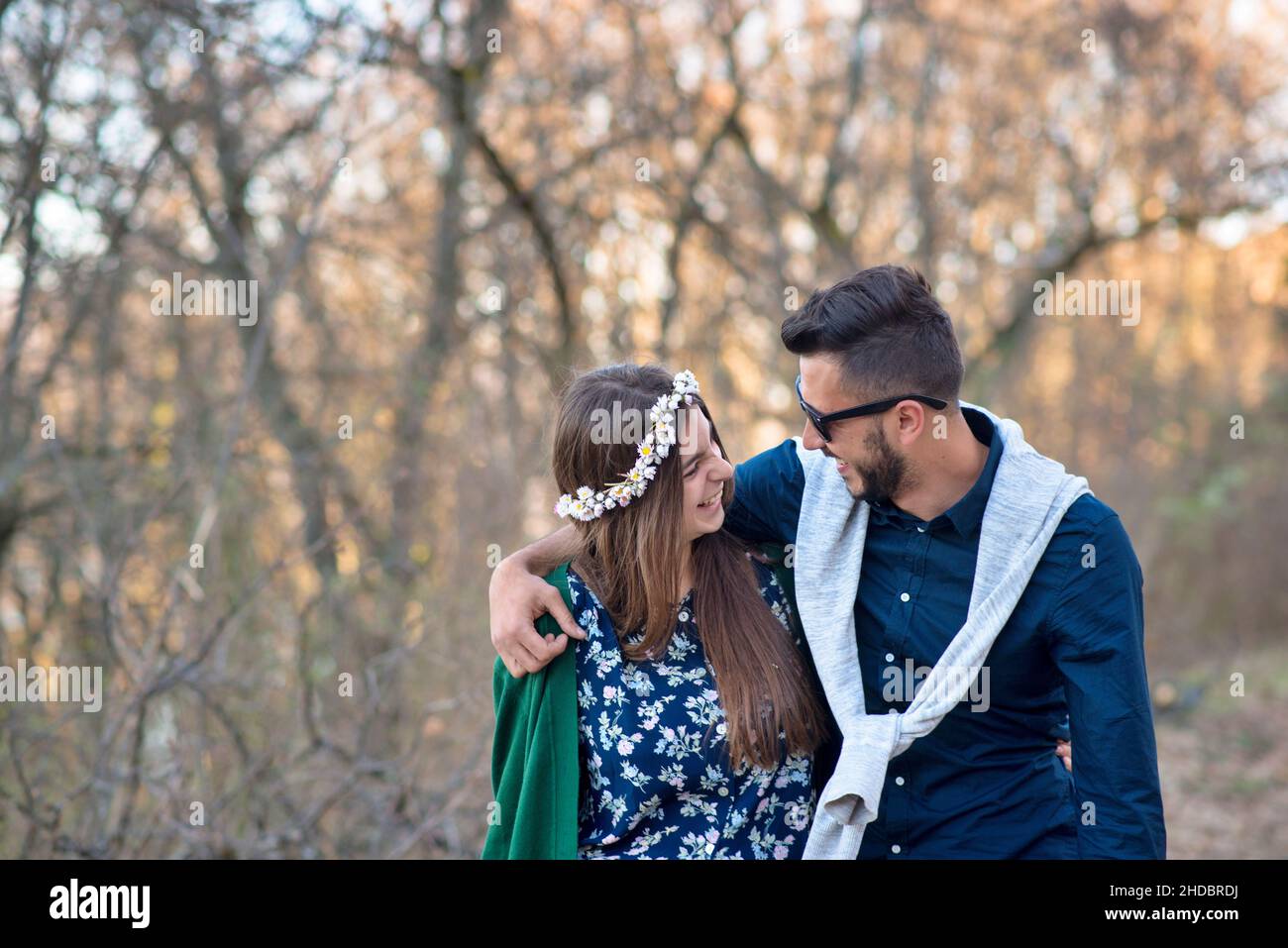 love couple promenade in nature Stock Photo - Alamy