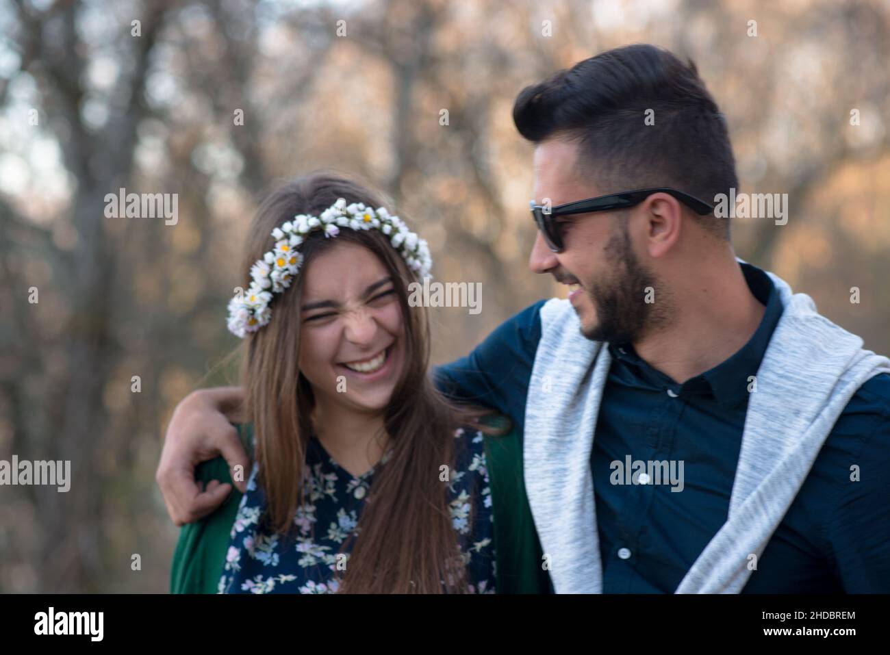 love couple promenade in nature Stock Photo - Alamy
