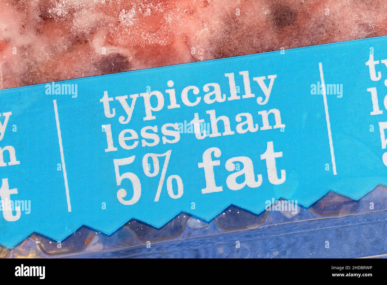 ASDA lean mince meat 5% fat content label. For food packaging labelling ...