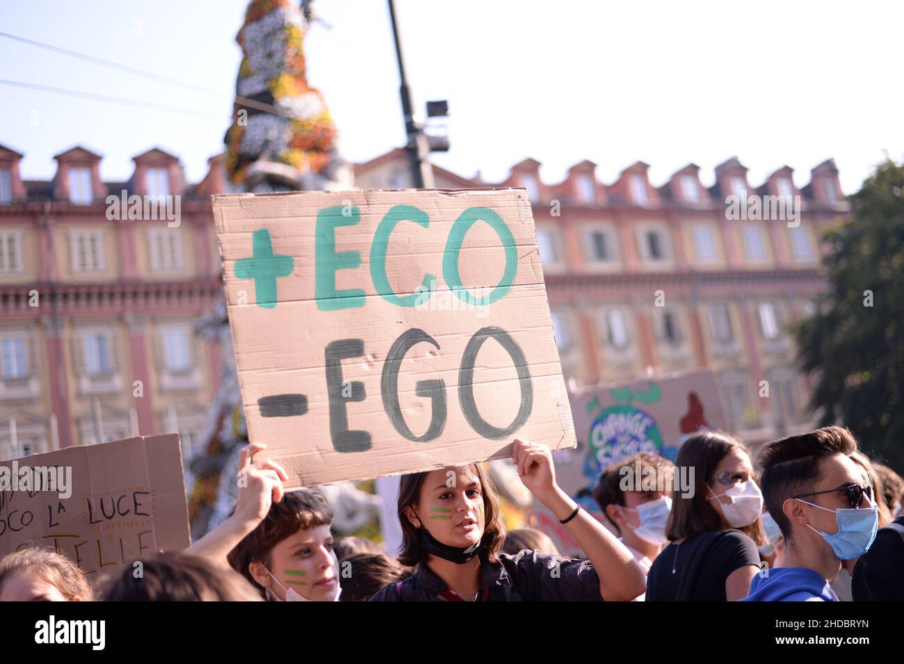 Young people protest during the Climate Strike March on September 24 ...