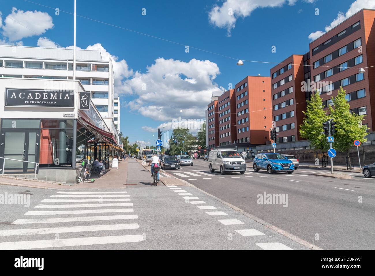 Turku, Finland - August 6, 2021: Street view in summer in Turku Stock ...