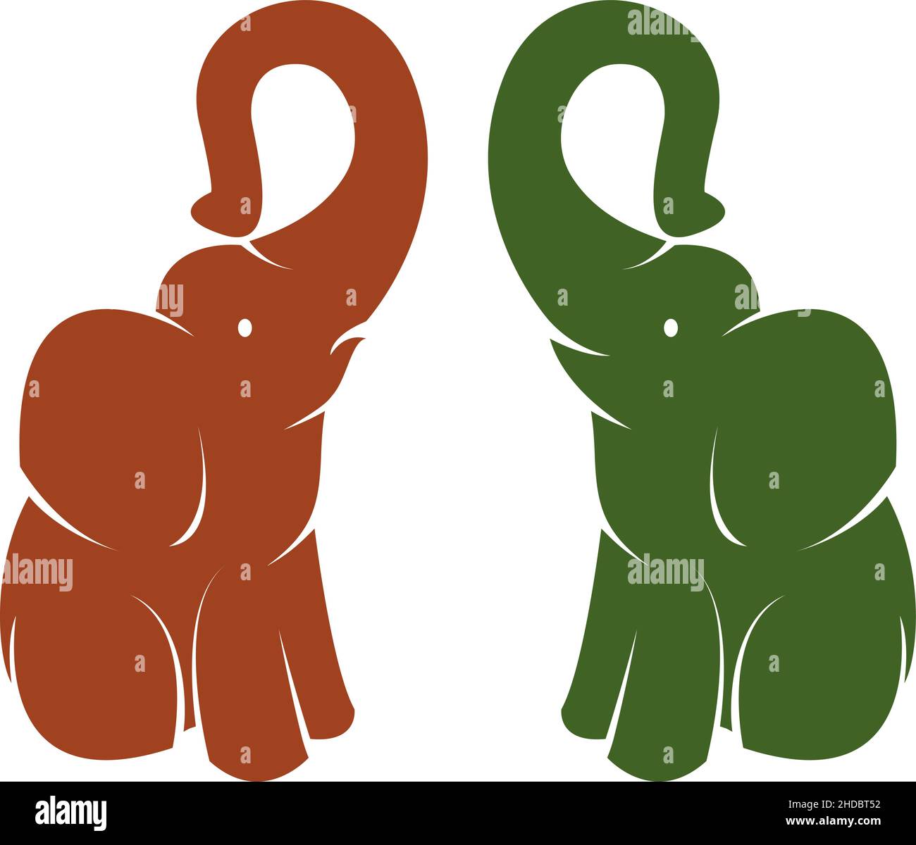 Vector of an elephant on a white background. Easy editable layered ...