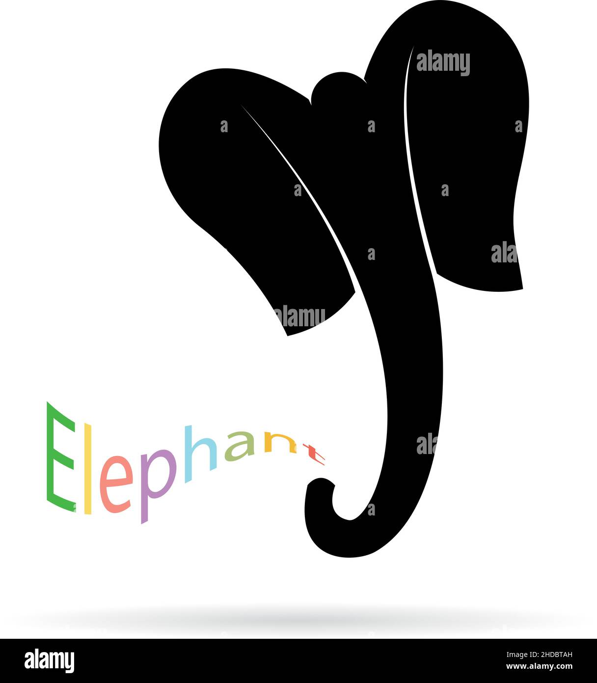 Vector of an elephant on a white background. Easy editable layered ...