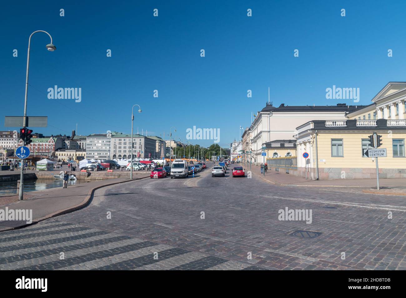 Helsinki, Finland - August 5, 2021: Pohjoisesplanadi street in city ...