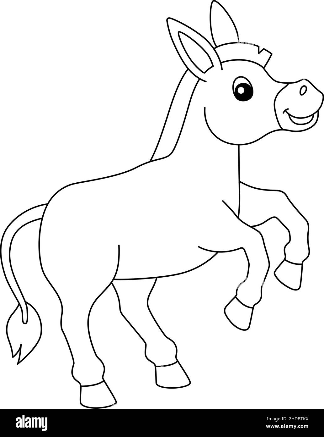Donkey Coloring Page Isolated for Kids Stock Vector Image & Art - Alamy