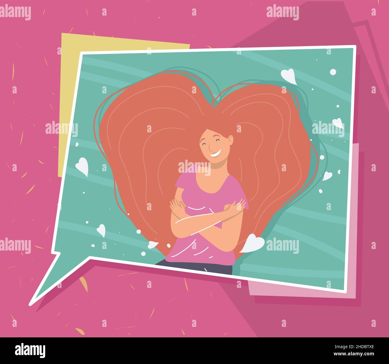 redhead woman in speech bubble character Stock Vector Image & Art - Alamy